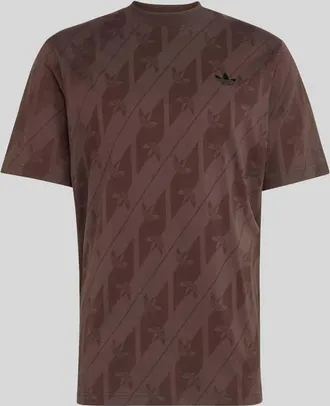 adidas Originals Regular Fit T-Shirt aus reiner Baumwolle mit Allover-Logo-Muster
