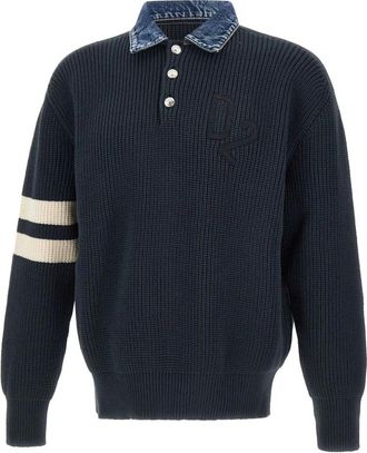 Dsquared2 Homme, Pulls, Bleu, Taille: M Denim Mix D2 Knit Pullover