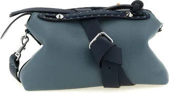 Fendi Womens By The Top Handle Bag Blue Calfskin Leather