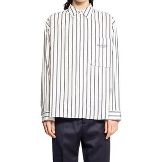 Dior Mens White Cotton Pattern Shirt