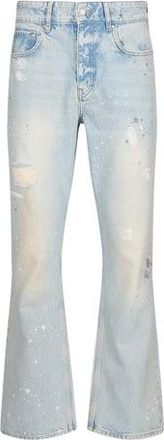 Represent Jean bootcut d&eacute;chir&eacute; effet t&acirc;ches de peinture en coton