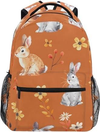 Generic Lapin Orange Sac &Agrave; Dos Loisir Sacs A Dos Confort Cartable Scolaire Pour Homme Quotidienne Ordinateur Portable 29X40Cm