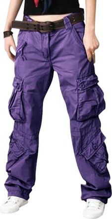 Onsoyours Femme Jeans Cargo Denim Pantalons Multi Poche Stretch Denim Pantalon Taille Skinny Crayon Pantalon Jean Troué Pantalons Jeggings Pants Casual Rétro A 