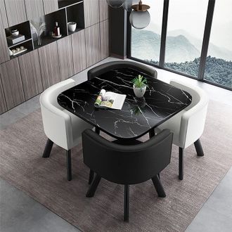 Generic Kleines rundes K&uuml;chen-Esszimmer-Set, moderner Fr&uuml;hst&uuml;ckstisch mit St&uuml;hlen, runde M&ouml;bel f&uuml;r Esszimmer, K&uuml;che und Konferenzraum