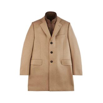 Fay Beiger Woll-Kaschmirmantel mit herausnehmbarer Weste - - Coats - Herren - Beige - 2XL