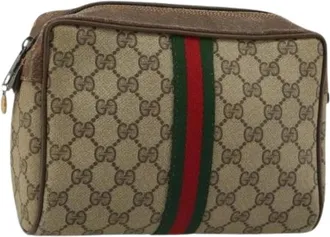Gucci Sac pochette vintage doccasion - Femme - Pre-owned - Beige - Taille: ONE Size