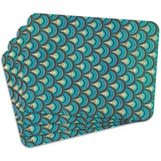 MG Design Set aus 4 Kork-Platzsets - Stone Green - 30 x 40 cm - hitzebest&auml;ndig & abwischbar, mit Korkr&uuml;ckseite