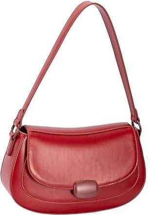 David Jones Paris - Sac &agrave; main Femme Ville - Sac port&eacute; travers Similicuir lisse - Taille Petite - Chic El&eacute;gant Soir&eacute;e (Lipstick Red)