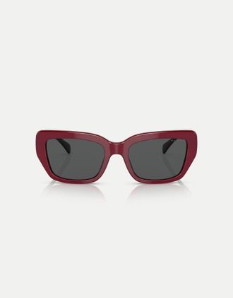Ralph Lauren Ra5292 - Lunettes de soleil rectangulaires &agrave; verres gris - Rouge opale brillant