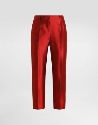 Dolce & Gabbana Hose Aus Mikado - Frau Hosen Und Shorts Rot 42