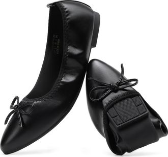 Dream Pairs Damen-Schuhe, l&auml;ssig, spitzer Zehenbereich, Ballett-Komfort, weiche Slip-on-Flachschuhe,Size 38.5,Schwarz,DWUMFA2530