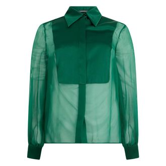 Alberta Ferretti Femme, Blouses et Chemises, Vert, Taille: 38 FR Chemise L&eacute;g&egrave;re &agrave; Manches Longues