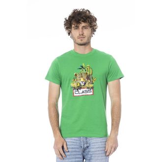 Cavalli Homme, Tops, Vert, Taille: L T-shirt à manches courtes avec logo