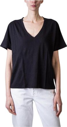Pomandere Femme, Tops, Noir, Taille: 40 FR T-Shirt mezza manica scollo a V