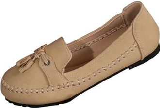Generic Mocassins plats d&eacute;contract&eacute;s &agrave; enfiler pour femme, couleur unie, confortables, &eacute;l&eacute;gants, l&eacute;gers, respirants, classiques, chaussures de travail, bureau