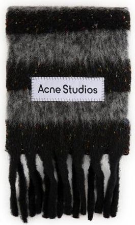 Acne Studios Echarpe &agrave; rayures en laine et soie m&eacute;lang&eacute;es