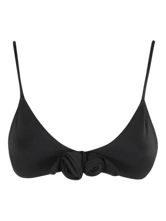 Coperni haut de bikini à fleurs appliquées - Noir