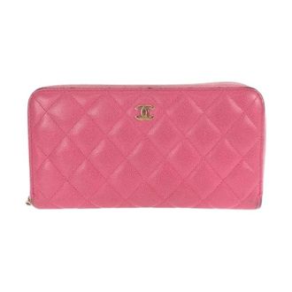 Chanel Pre-owned Caviar Skin Matelasse Coco Mark Long Wallet - - Pre-owned - Damen - Rosa - ONE SIZE