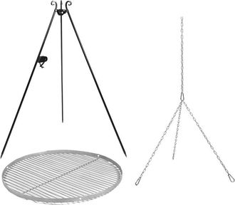 Cook King Cookking - Barbecue pivotant en acier avec manivelle & accessoires