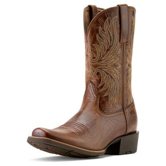 Ariat Mens Sport Narrow Cutter Toe Western Boot in Dark Tan, D Medium Width, Size 44.5, by Ariat