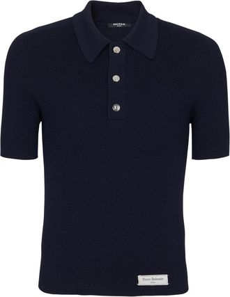 Balmain Homme, Pulls, Bleu, Taille: XS Pb Wool Polo