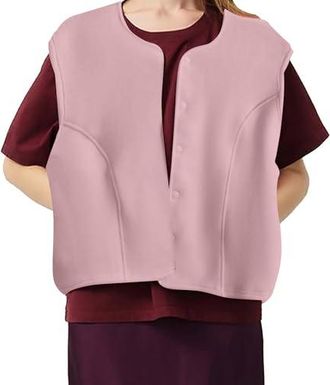 Generic Vestes pour femmes 2026 gilet avec velours &eacute;pais et camisole veste 2025 ample d&eacute;contract&eacute;, rose clair, XXL