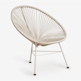 Sklum Sklum - Neuer Acapulco Gartenstuhl aus Stahl und Kunstgeflecht Beige Tapioca