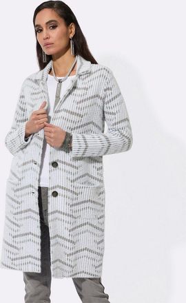 Cr&eacute;ation L Strickjacke Jacquard-Strickmantel Langarm Jacquard