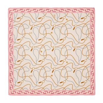 Le Parmentier &Eacute;charpe Rose en Soie Cha&icirc;ne & Perles - Femme - Accessoires - Rose - Taille: ONE Size