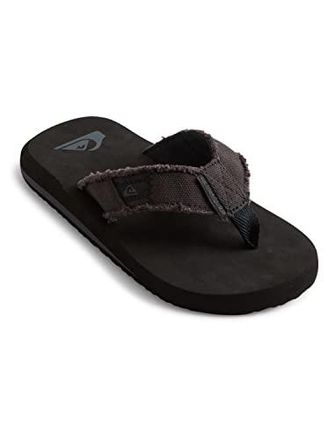 Quiksilver Monkey Abyss Youth, Tongs Garçon - Noir (Black/Black/Brown), 33 EU