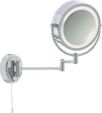 Searchlight Miroir de salle de bain avec bras articul&eacute; m&eacute;tal chrom&eacute; IP44, E14 25w maxi