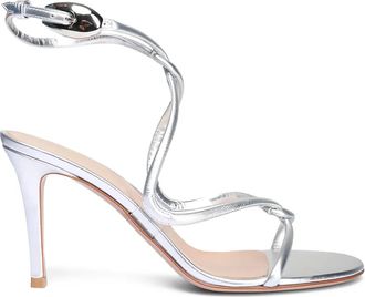 Gianvito Rossi Jungle Mamba Sandalen mit verdrehten Riemen - Silber