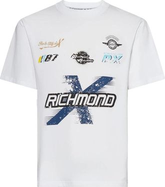 John Richmond T-Shirt mit Logo und ikonischen Grafiken - - Tops - Herren - Wei&szlig; - M