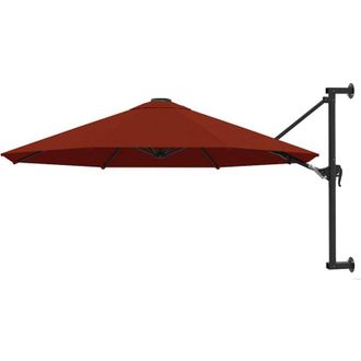 vidaXL Vidaxl - Parasol mural avec m&acirc;t en m&eacute;tal 300 cm Terre cuite