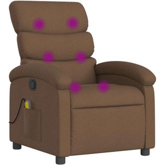vidaXL Massagesessel Braun Stoff Vidaxl