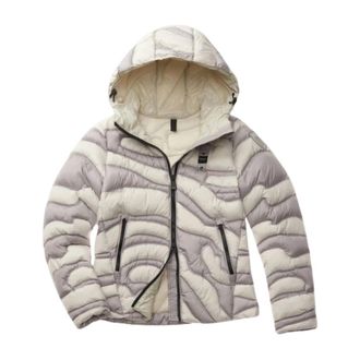 Blauer Graue Winterjacke im Camouflage-Stil - - Jackets - Damen - Mehrfarbig - S