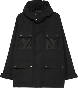 Junya Watanabe Kapuzenmantel mit mehreren Taschen - - Jackets - Herren - Schwarzk - L