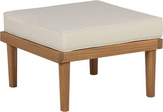 Beliani Outdoor Ottomane Akazienholz Hellbraun mit Auflage beige Rustikal Baratti