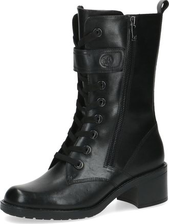 Caprice Damen Stiefeletten mit Absatz Memotion aus Leder Blockabsatz Weite G, Schwarz (Black Nappa), 40 EU