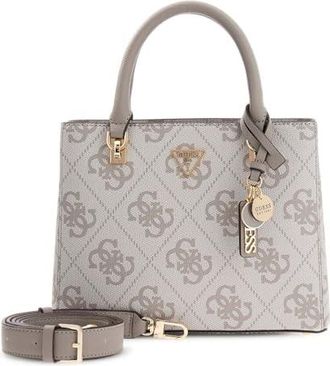 Guess sac &agrave; main sac &agrave; &eacute;paule bandouli&egrave;re Noelle II Multi Compartment Satchel Dark Taupe Logo &eacute;cru