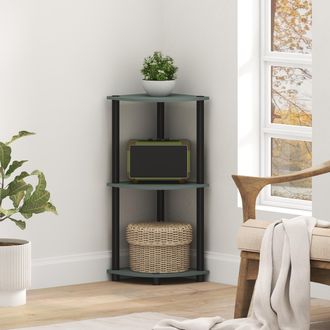 Furinno Turn-N-Tube Eckregal, 3-st&ouml;ckiges Eck-B&uuml;cherregal, Aufbewahrungsregale mit offenen Regalen, f&uuml;r Organisation und Aufbewahrung, Wohnzimmer, Home Office