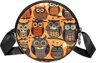 Generic Sac &agrave; bandouli&egrave;re circulaire pour femme, petit sac &agrave; bandouli&egrave;re avec fermeture &eacute;clair, bretelles r&eacute;glables, sac &agrave; main rond d&eacute;contract&eacute; pour femmes e