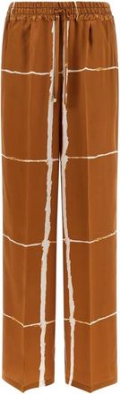 Kiton Femme, Pantalons, Brun, Taille: 44 FR Pantalon en satin de soie