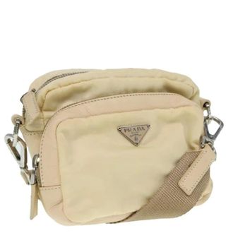 Prada Pochette Vintage en Nylon Pre-owned - Femme - Pre-owned - Beige - Taille: ONE Size