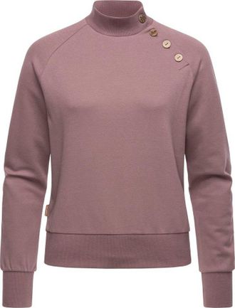 Ragwear Sweatshirt Majjorka Solid Damen Langarmshirt mit Rippb&uuml;ndchen und Zierkn&ouml;pfen