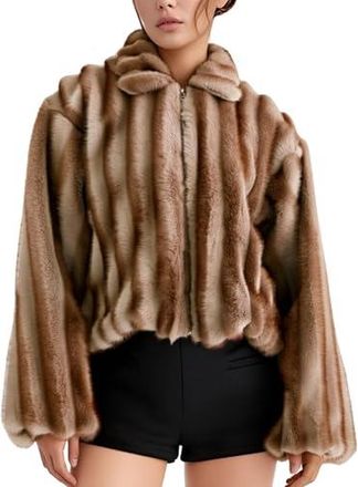 Generic Vestes pour femmes 2026 - Veste synth&eacute;tique luxueuse pour v&ecirc;tements dext&eacute;rieur en polaire chaude et confortable - Manteau dhiver d&eacute;contract&eacute; &agrave; manches