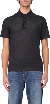 Paul & Shark Homme, Tops, Noir, Taille: L Chemise Polo en Lin et Coton