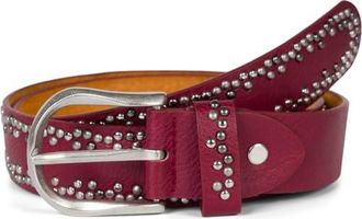 styleBREAKER Ceinture &agrave; clous avec petits clous de diff&eacute;rentes couleurs, ceinture, raccourcissable, unisexe 03010071, couleur:Bordeaux-rouge, taille:100cm