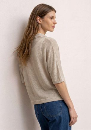Street One Strickjacke Kurzarm Jacke im Strick-Look mit Glitzer