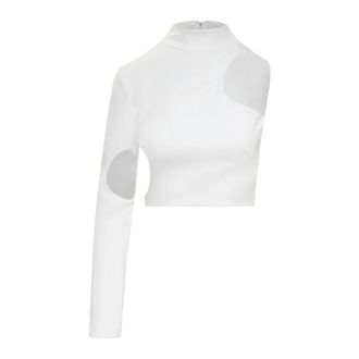 M&ocirc;not Top mit Kreisausschnitt - - Tops - Damen - Wei&szlig; - 2XS